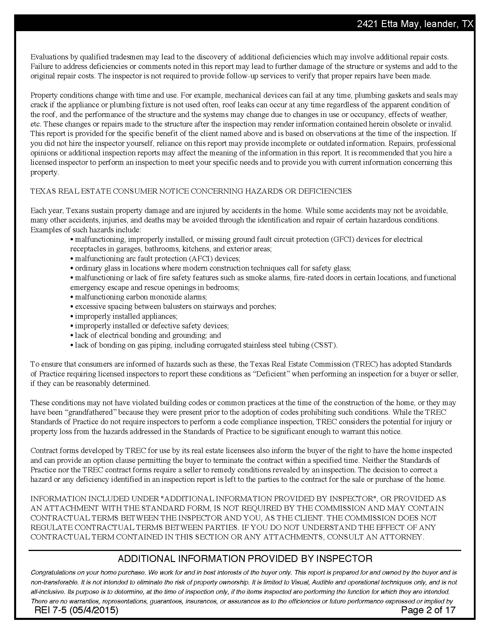 Pre Del. Inspection sample report_Page_03 | Inspect It Austin TREC #20959